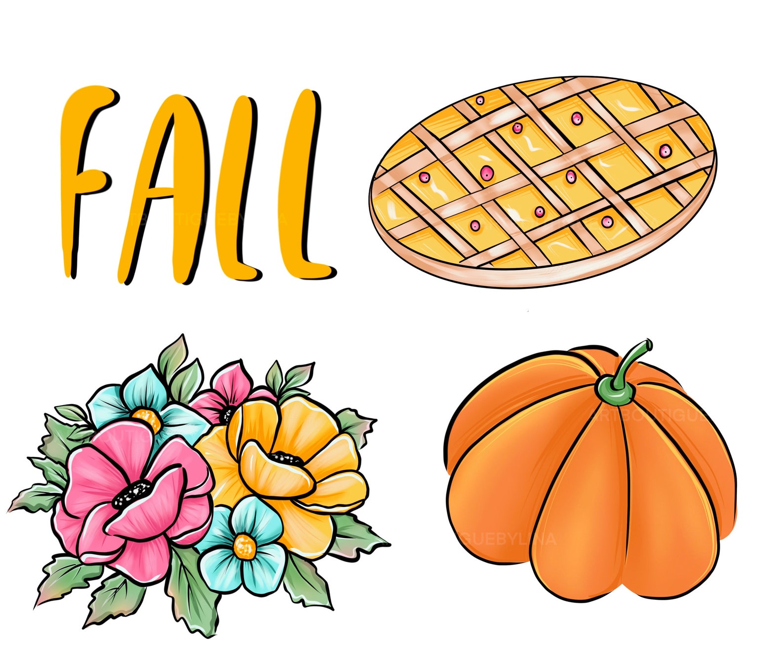 Fall Clipart Autumn Clip Art Set Digital Planner Stickers - Etsy