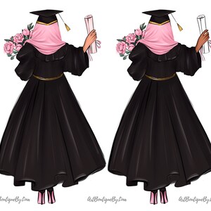 Muslim Graduation Clipart: Hijab Graduates 2026 (PNG Digital Download ...