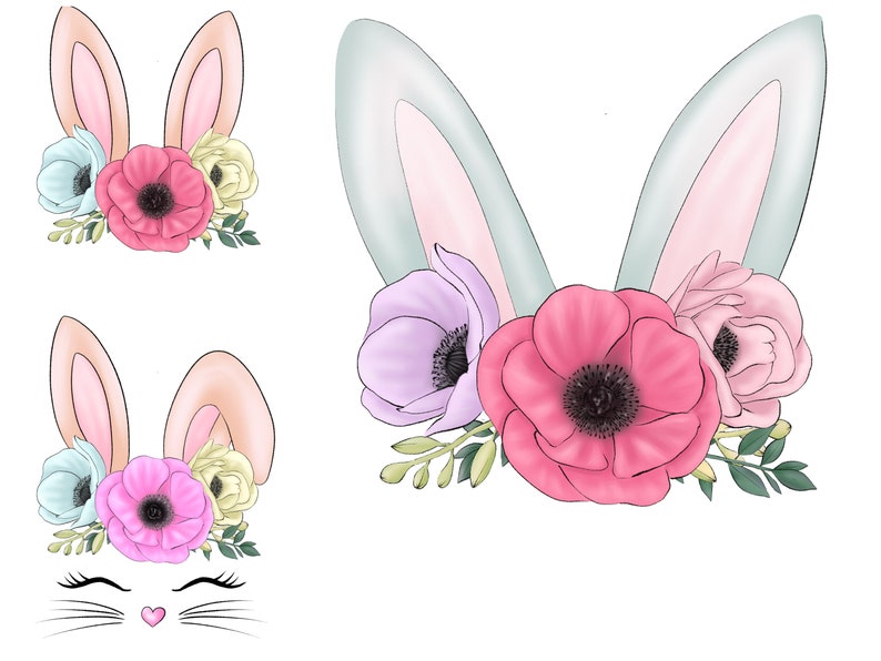 Easter Bunny Ears Clipart Easter Rabbit Spring Clip Art - Etsy