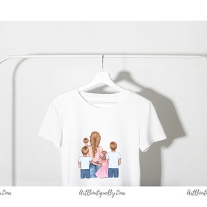 Mother Daughters and Sons Clipart, Mom 4 Kids Clipart, Mom Clipart, Mommy Clipart, Mother’s Day ...