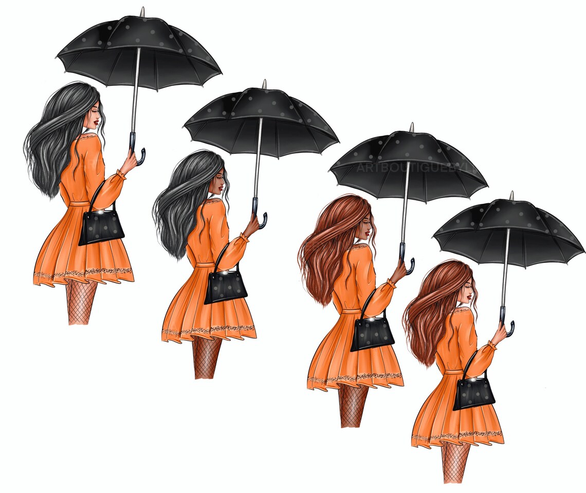 Fall Clipart Autumn Fashion Clipart Autumn Girl Clipart - Etsy
