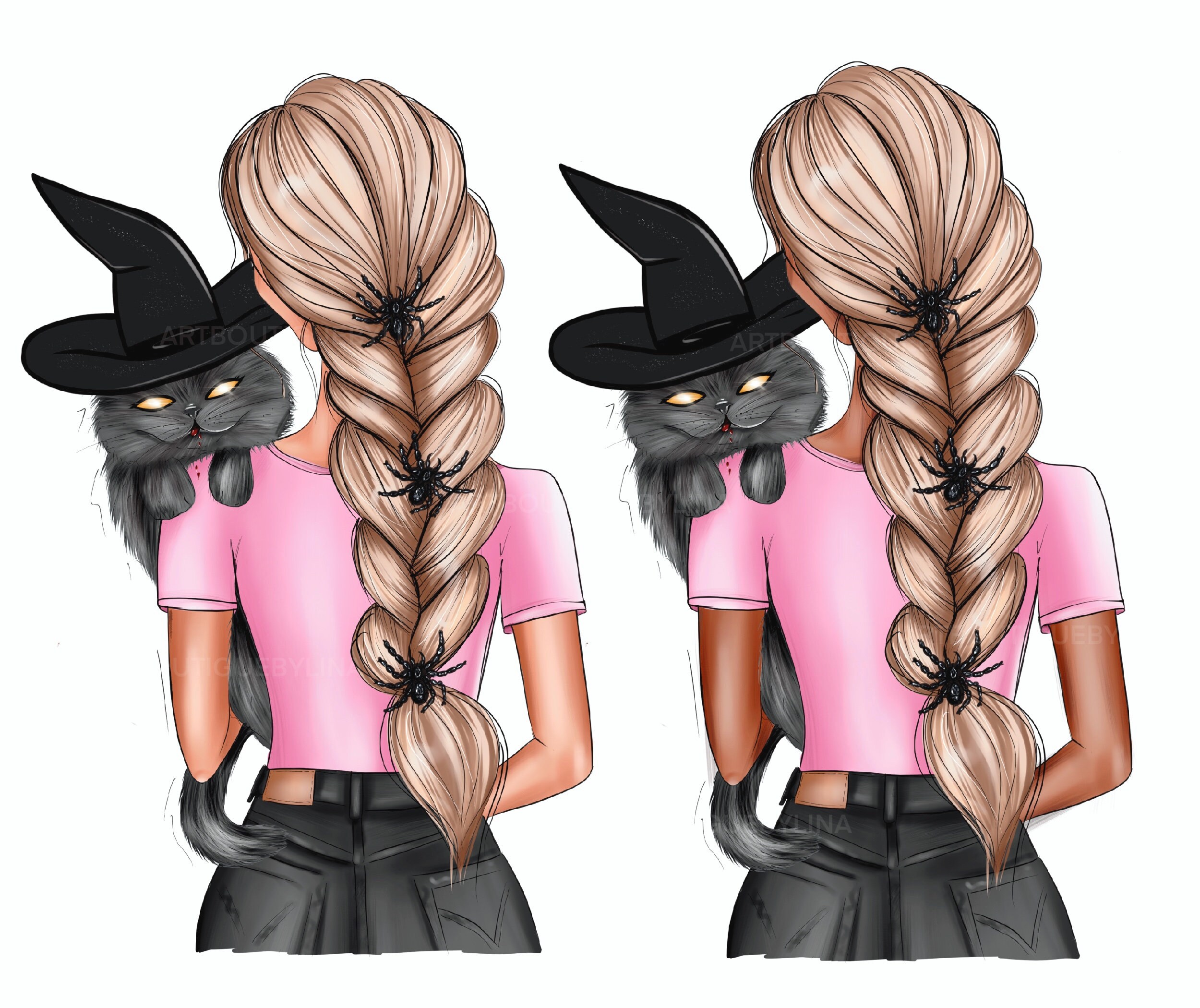 Halloween Witch Spooky Halloween Fashion Clipart Halloween - Etsy