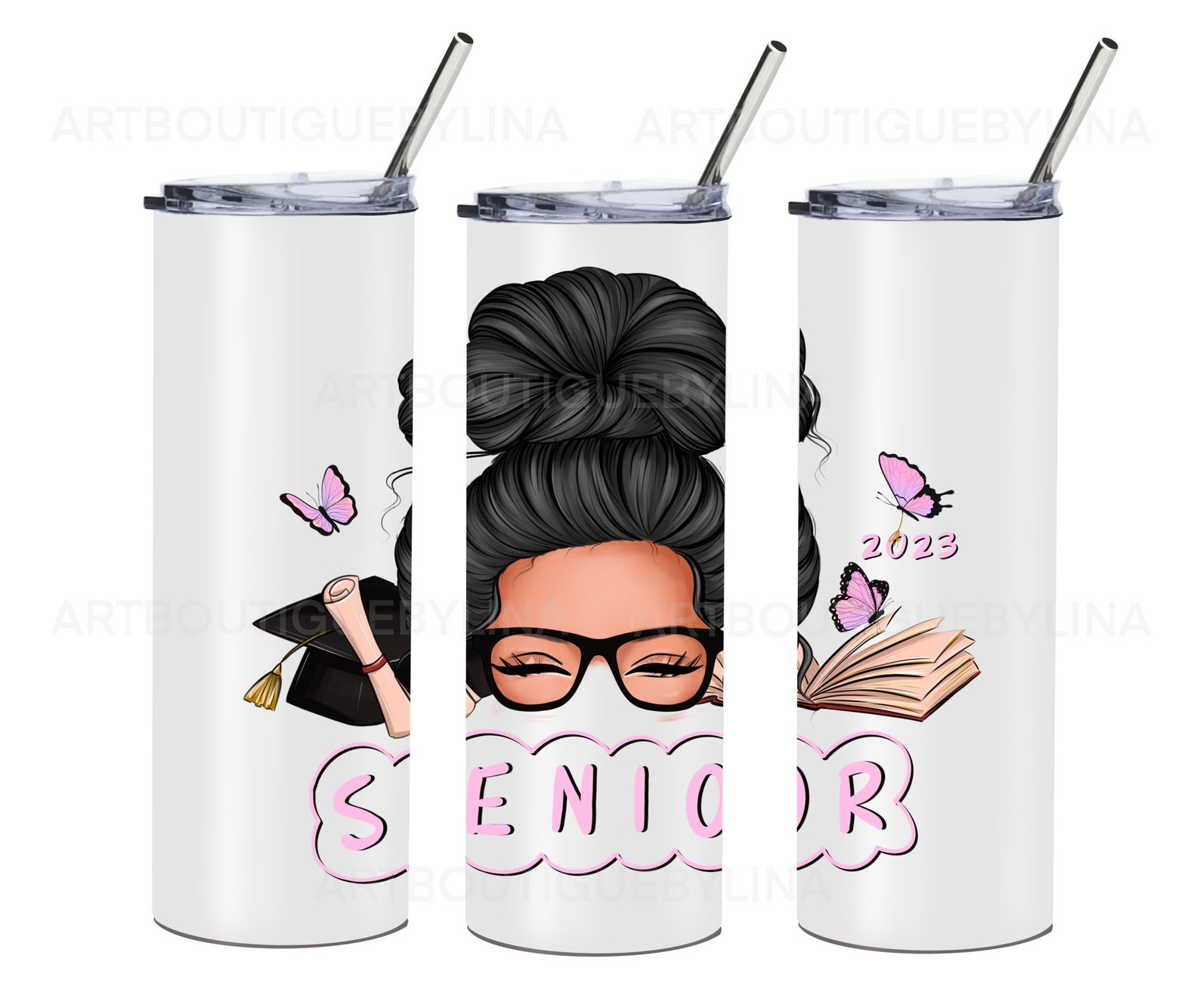 Messy Bun Black Hair Senior 2023 Png Graduate Messy Bun Png - Etsy