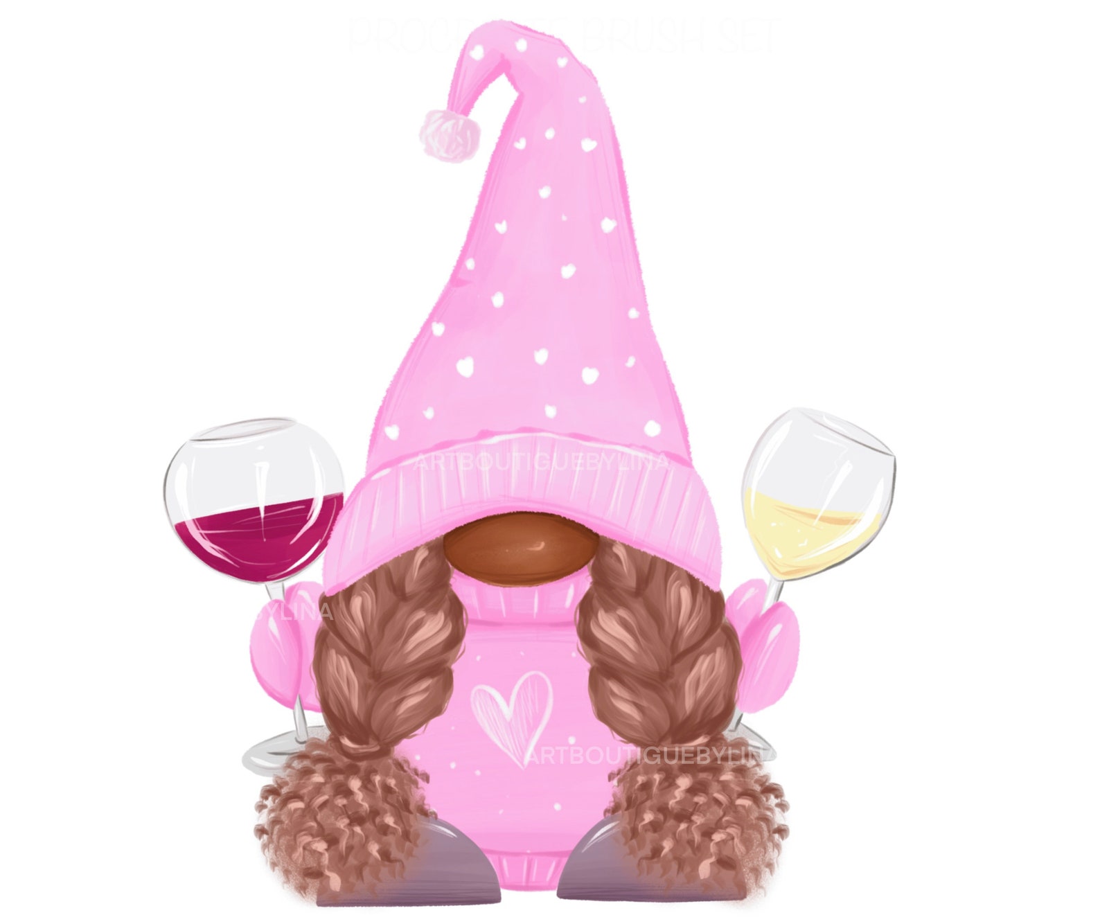 Wine Gnome PNG Dark Skin Wine Lover Tags Wine Gnome - Etsy
