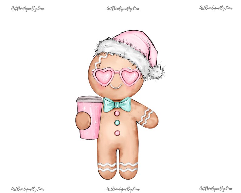Pink Christmas Cookie Clipart Set | Pastel Holiday PNG - Etsy