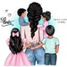 Mother Two Daughters and Two Sons Clipart, Mom 4 Kids Clipart, Mom Clipart, Mommy Clipart ...