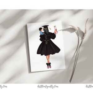 Graduate Mother Clipart | Hand Drawn Digital PNG Set | Graduation Mom ...