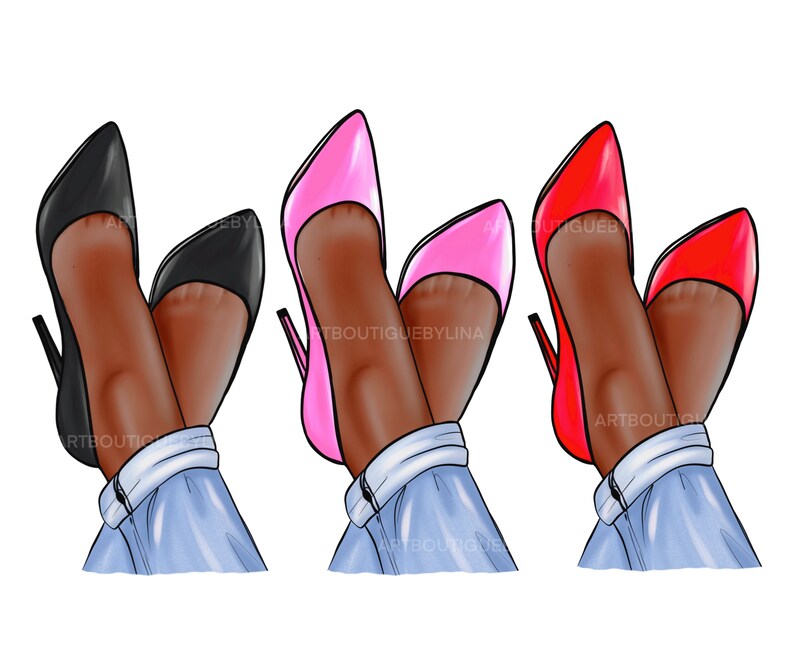 Clipart Fashionable Shoes Clipart on High Heels Beauty | Etsy