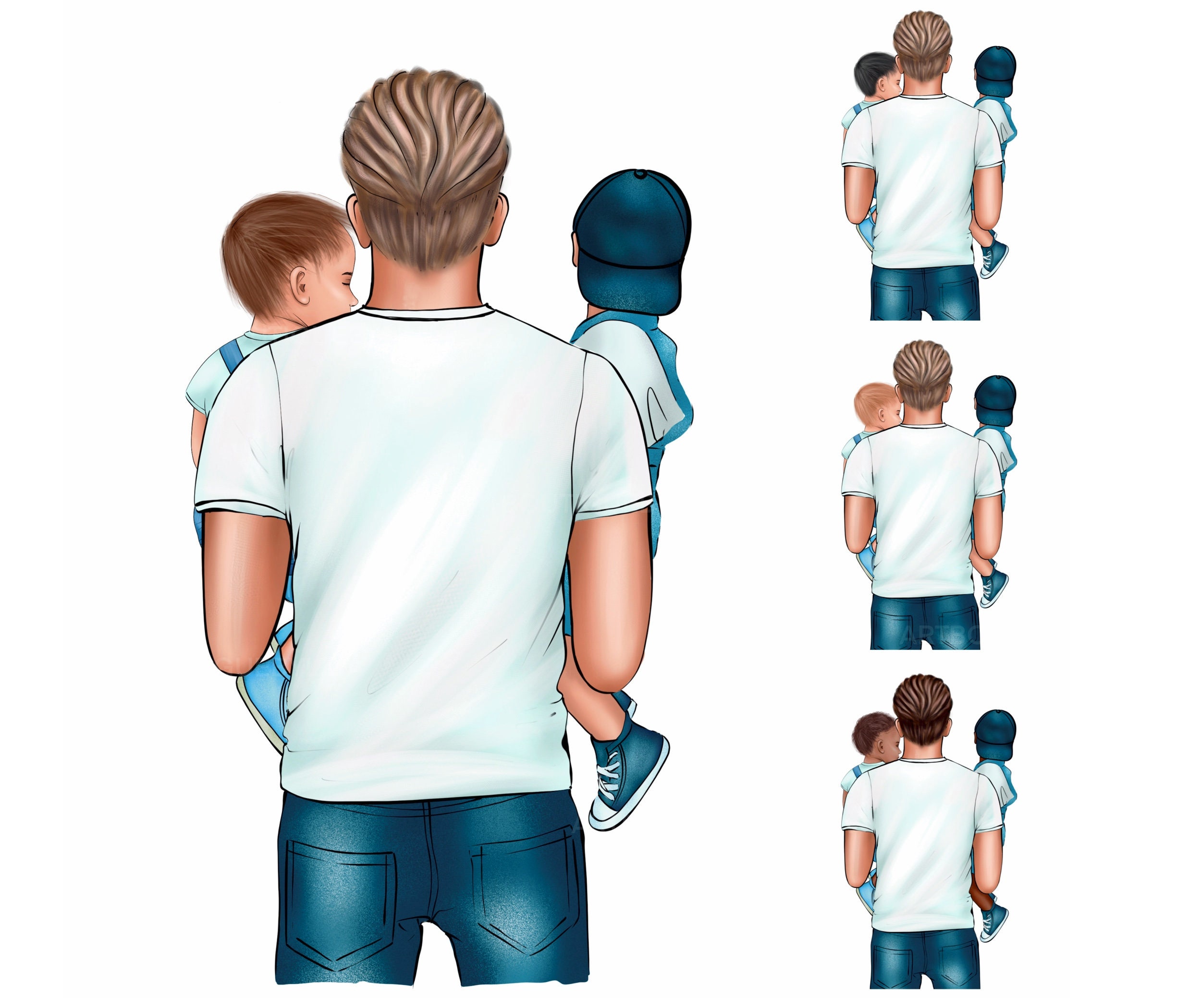 Fathers Day Clipart Father Sons Clipart Father Clipart Dad - Etsy Canada