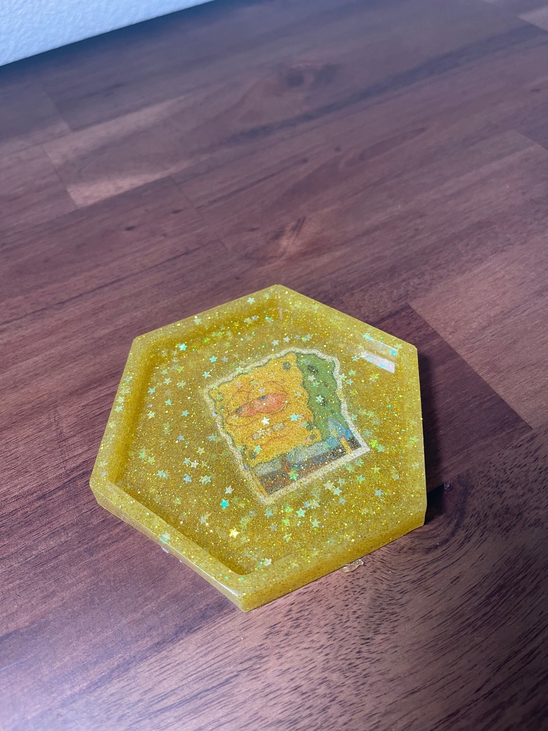 Funny Spongebob Inspired Resin Ashtray Yellow Glitter Ashtray ...