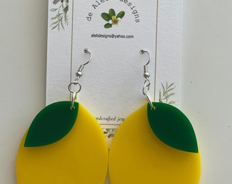 Lemon Beaded Earrings Brookhaven Baubles Southern - Etsy