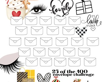 100 Envelope Savings Challenge Tracker Printable A6 and A4 - Etsy