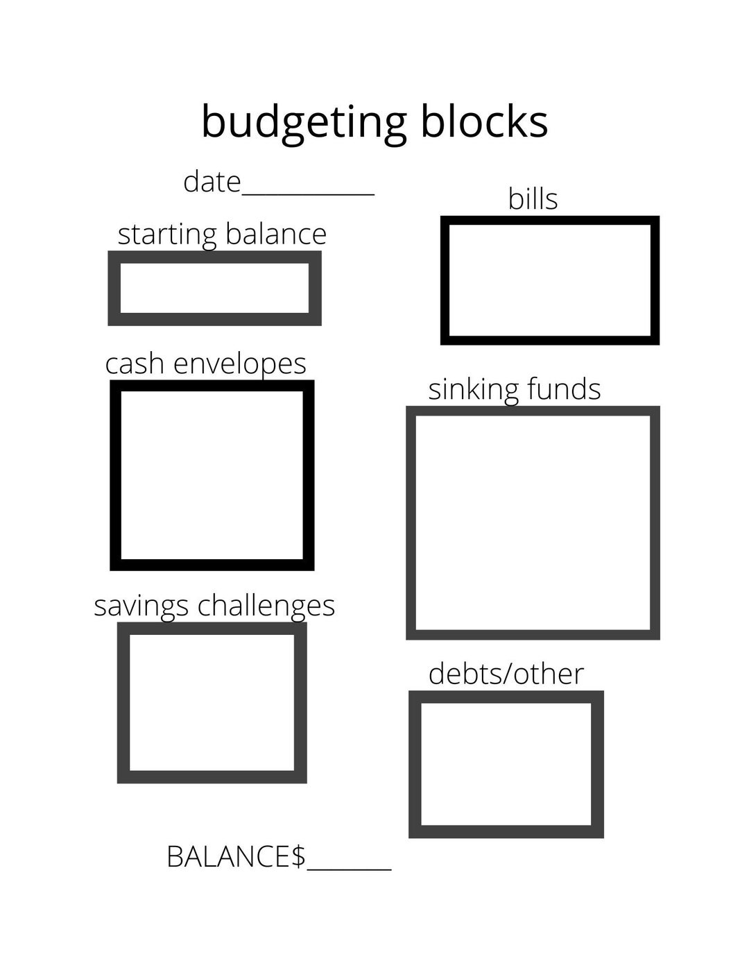 Budgeting Blocks Budget Summary - Etsy