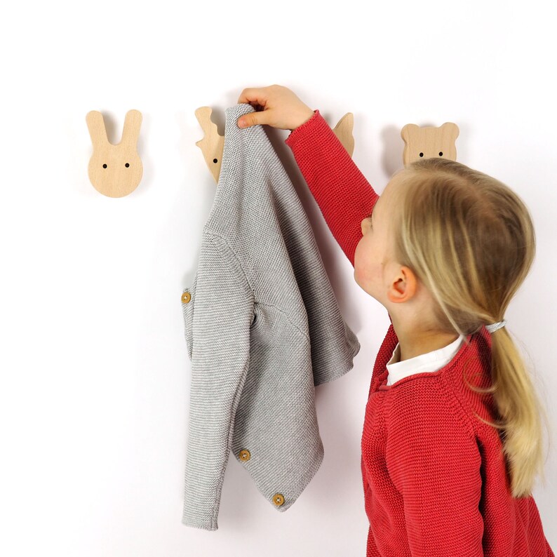 Wall Hooks Animal Children in the Forest - Etsy