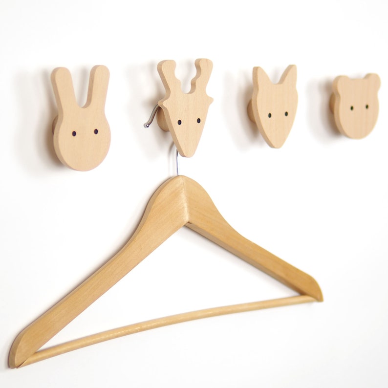 Wall Hooks Animal Children in the Forest - Etsy