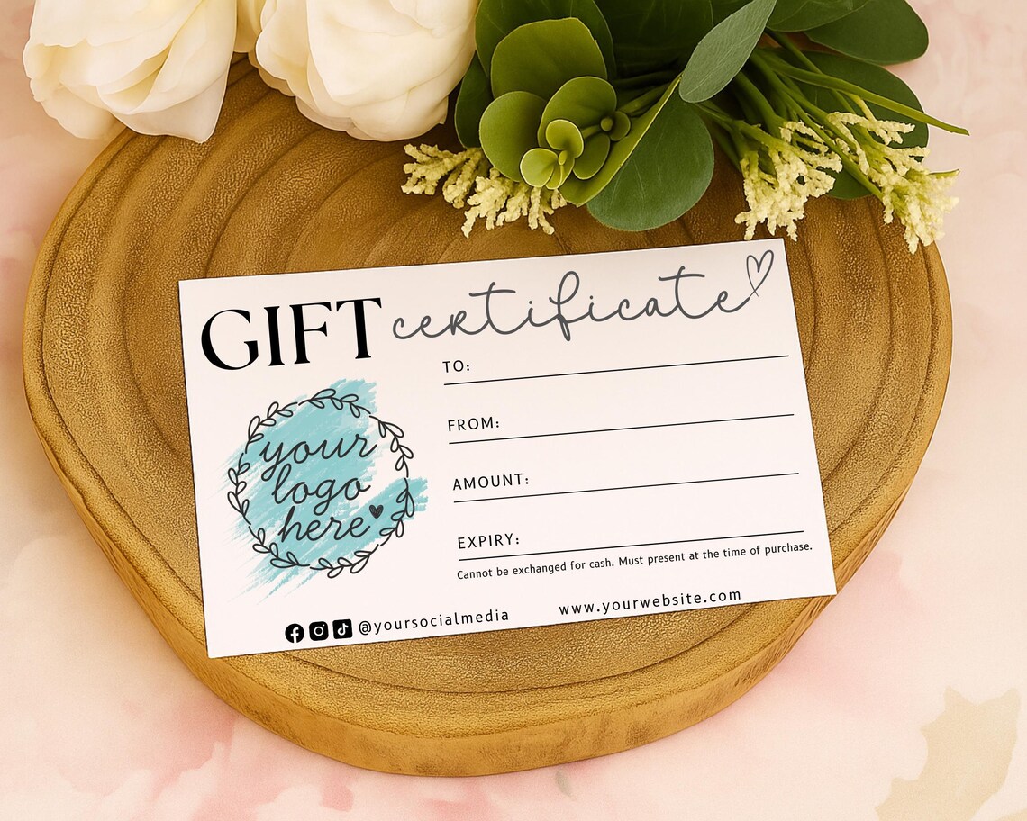 Gift Voucher / Certificate Fully Custom & Can Be Personalised With Logo ...