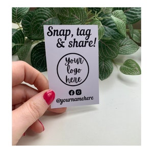 Snap Tag and Share Cards Fully Custom & Can Be Personalised With Logo ...