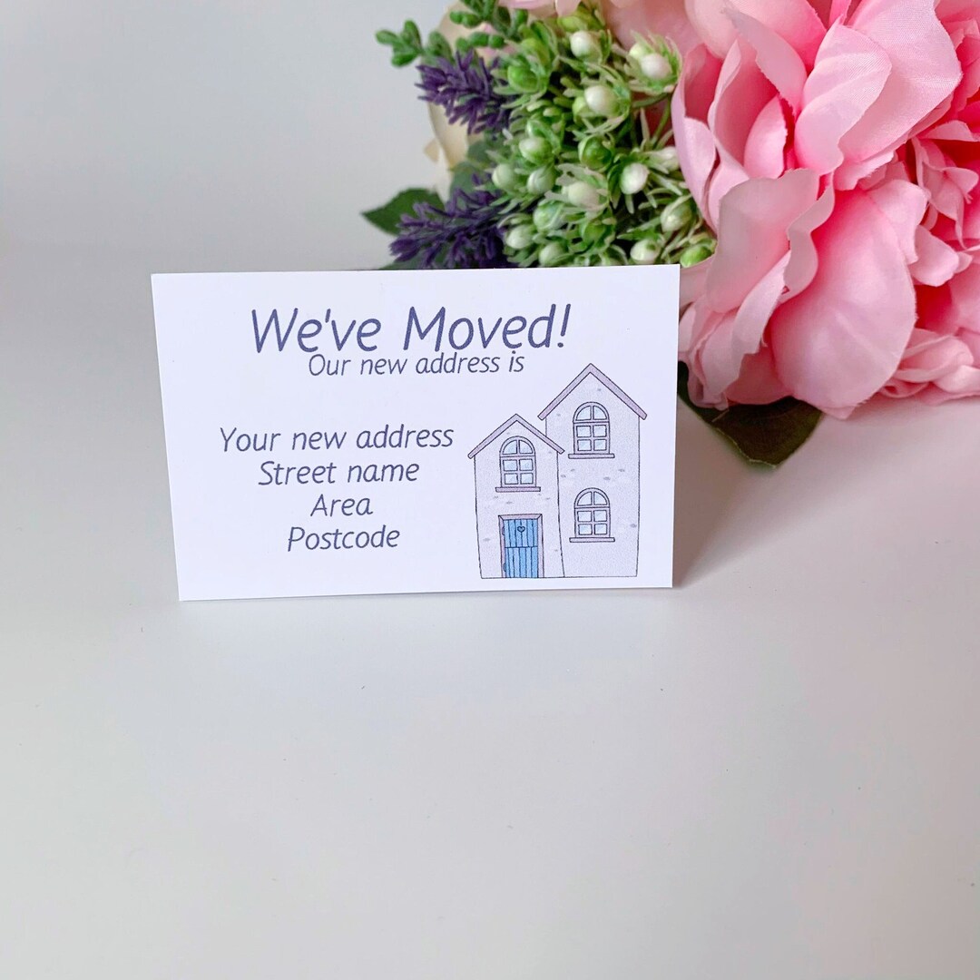 New Address Announcement Cards / Notecards. Personalised Calling ...