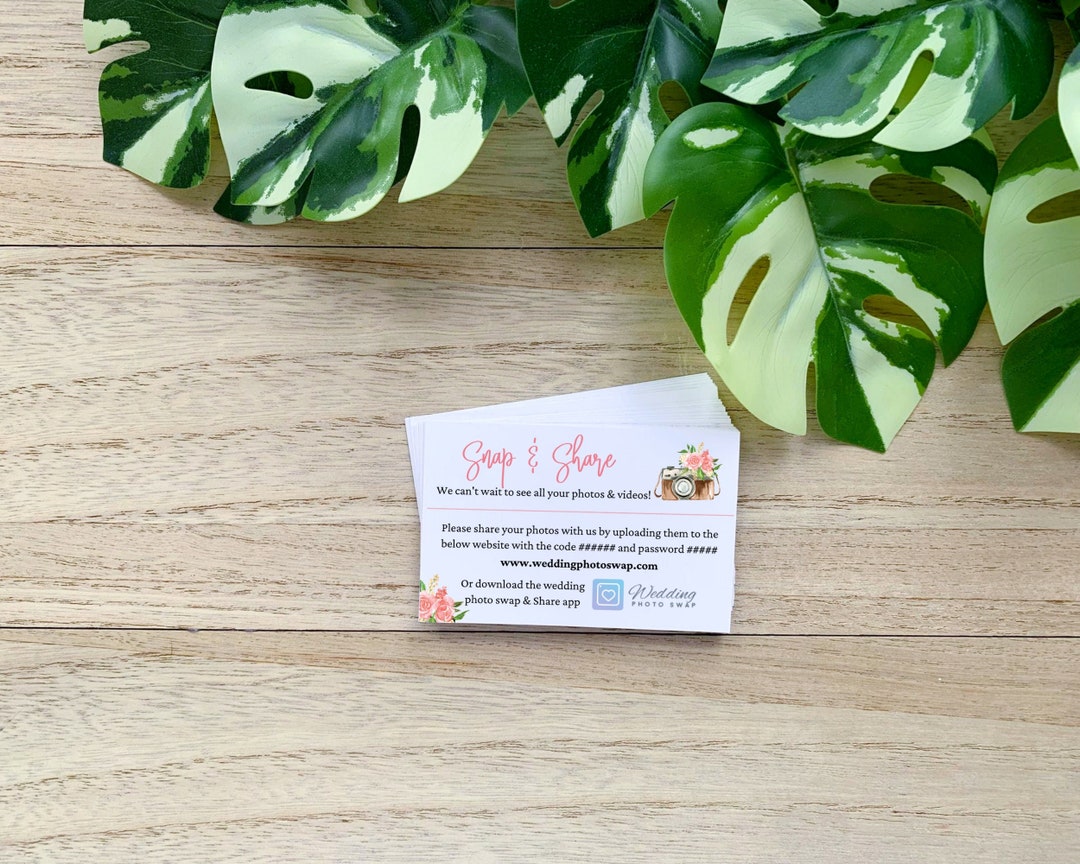 Snap Tag & Share Cards for Wedding, Engagment or Anniversary Party and ...