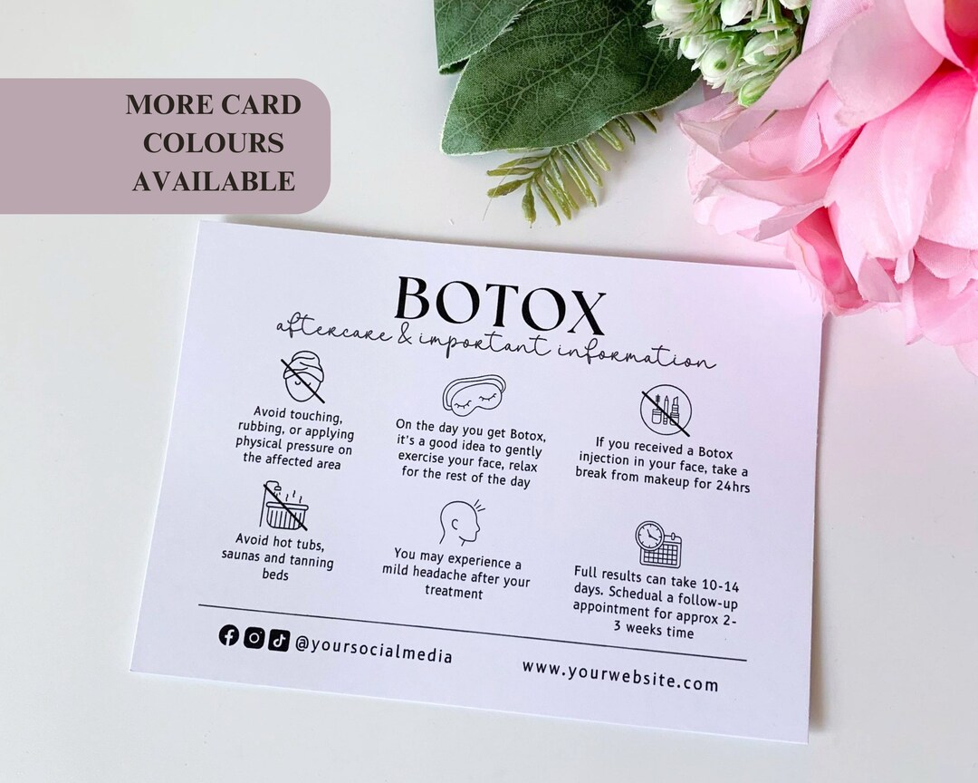 Botox Aftercare Card Safety & Info Card for Salons - Etsy