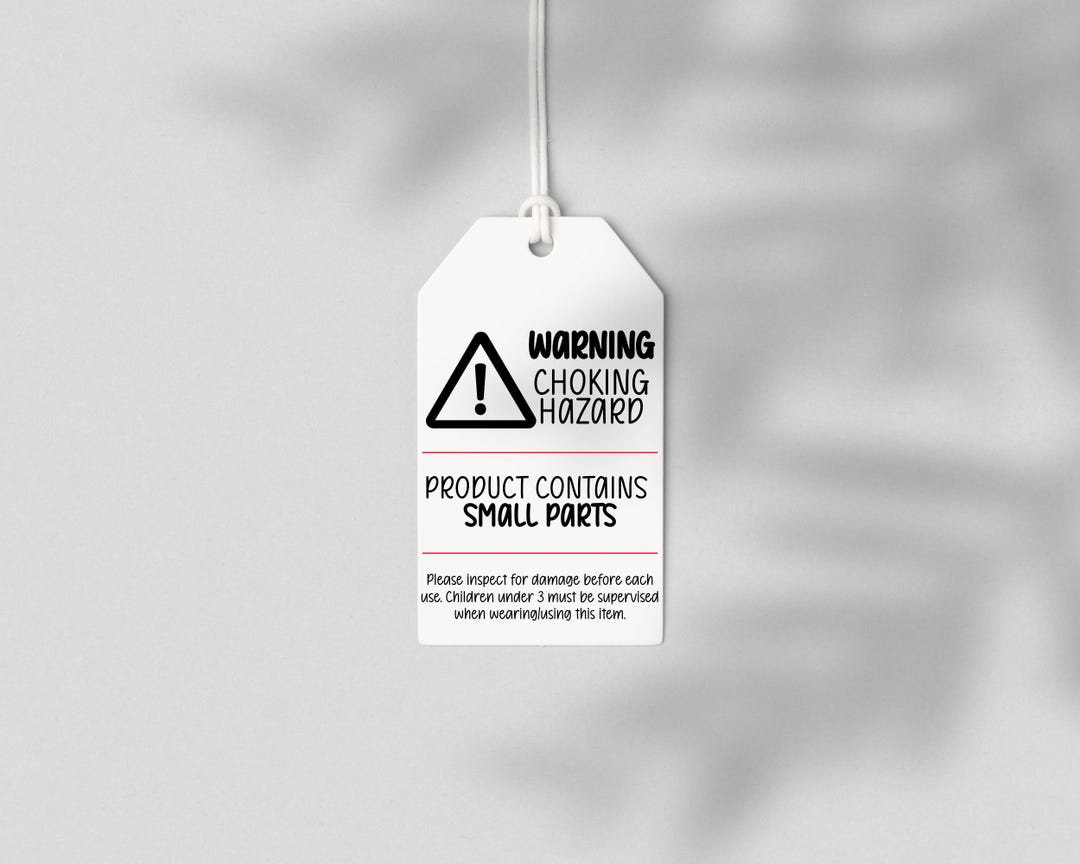 Warning Small Parts Swing Tags, Can Be Personalised - Great for ...