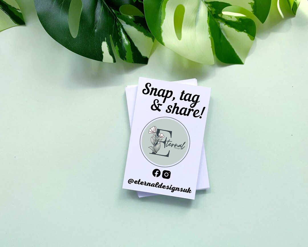 Snap Tag and Share Cards Fully Custom & Can Be Personalised With Logo ...