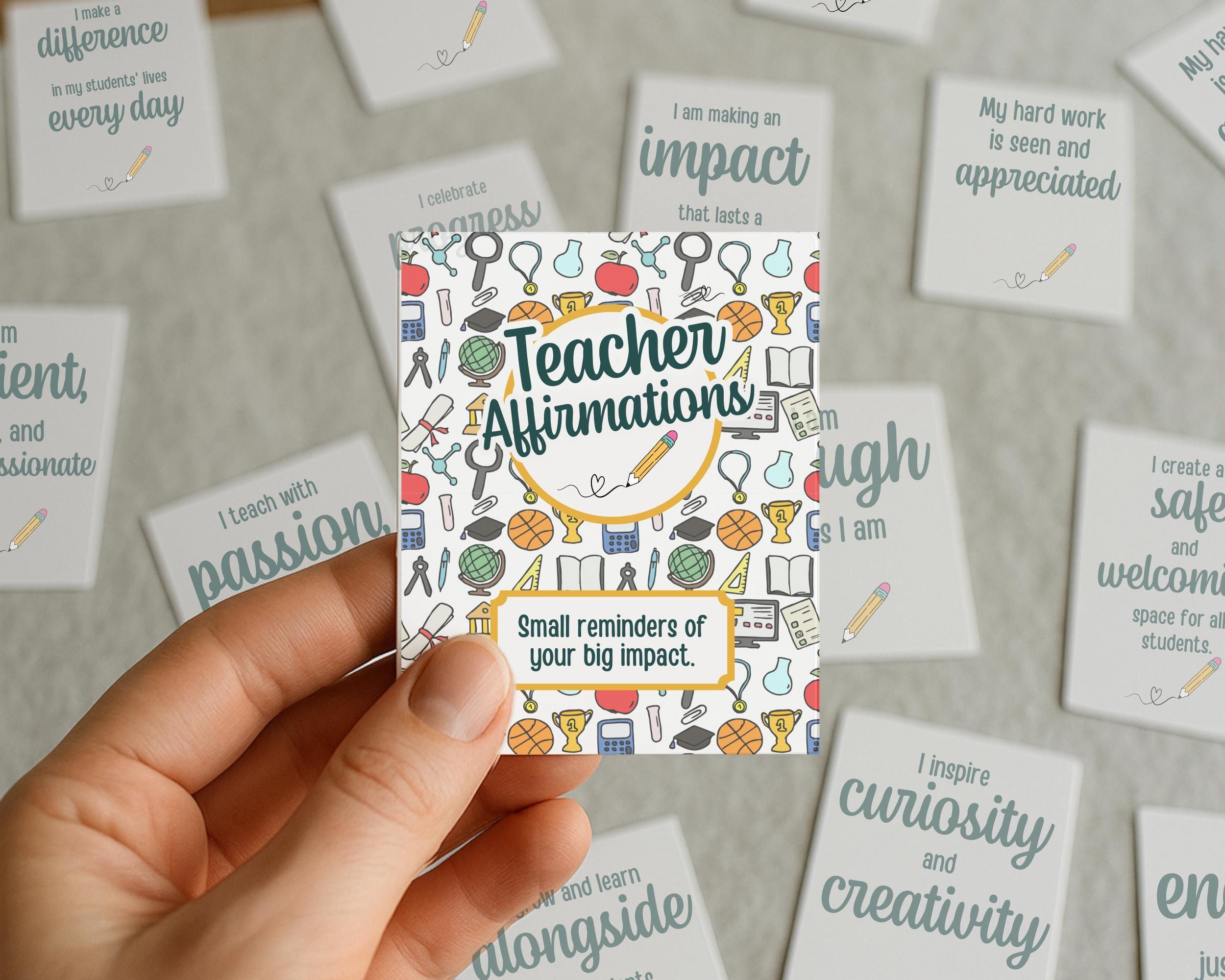 Teacher Affirmation Cards – Appreciation Gift for Teachers, Mindfulness ...