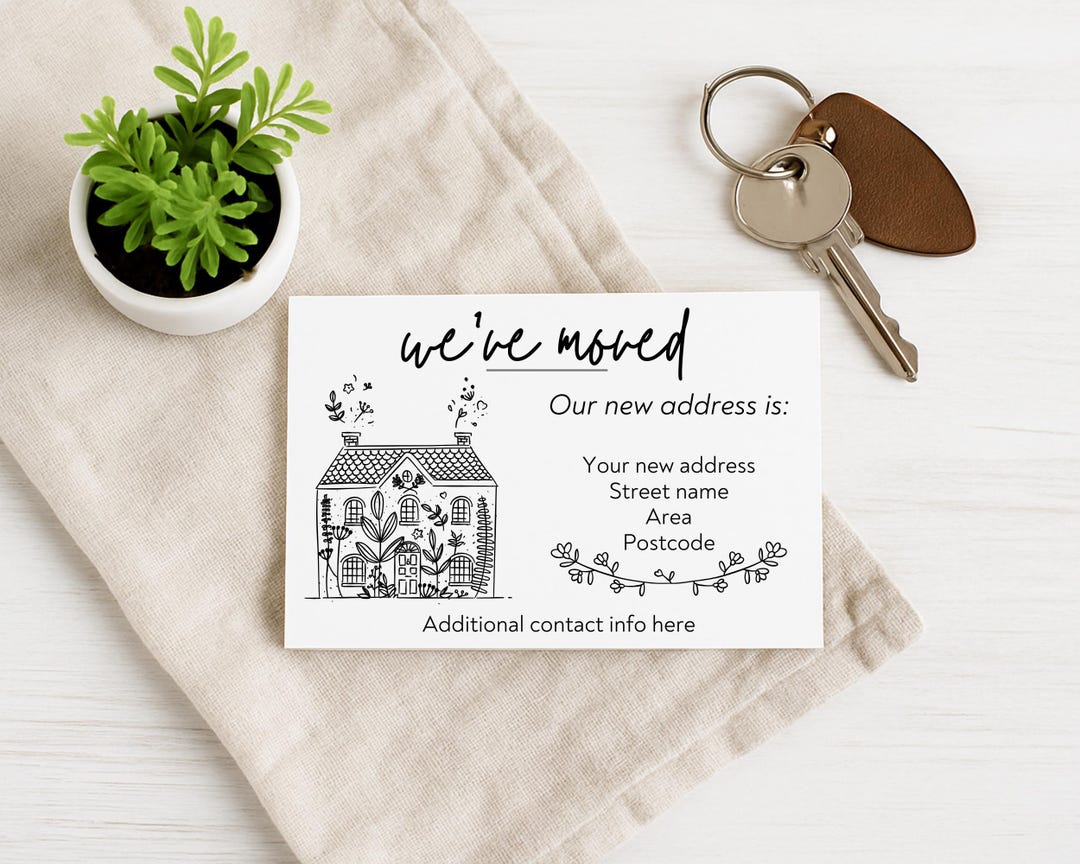 New Address Change Cards – Personalised I’ve Moved Announcement ...