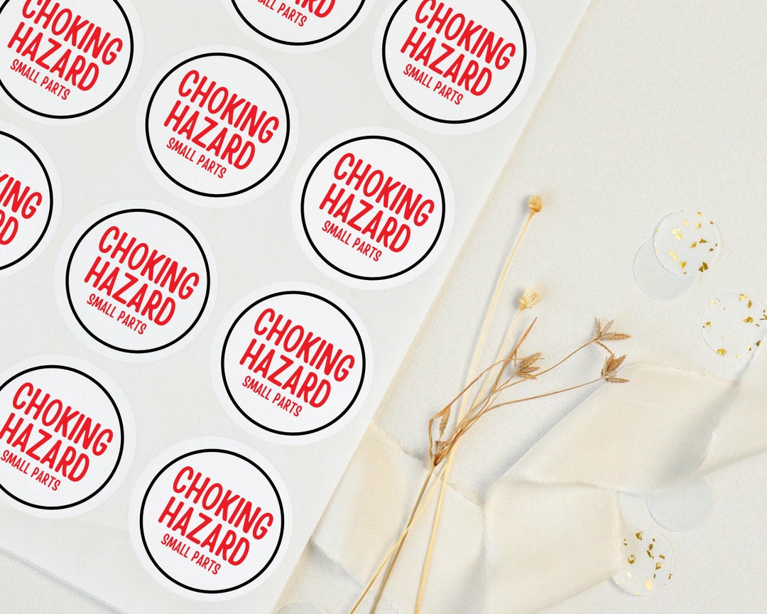 Choking Hazard Warning Stickers – Round Safety Labels for Toys ...