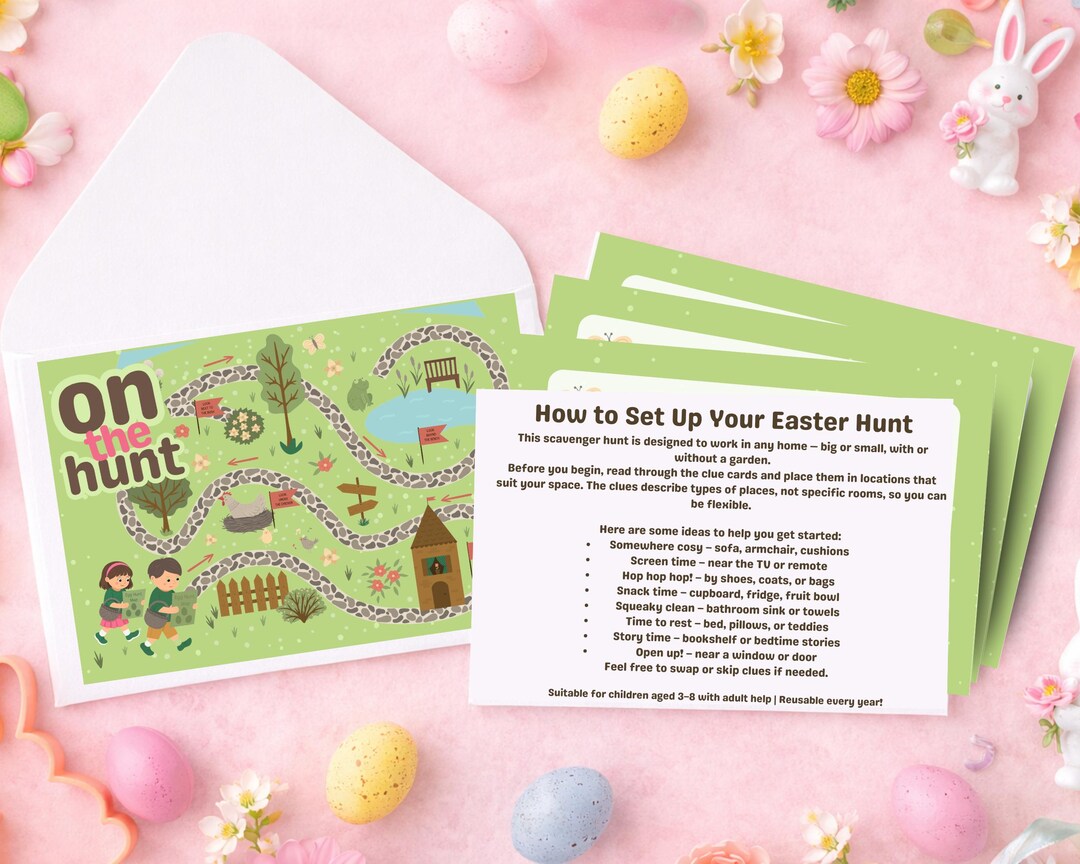 Easter Scavenger Hunt for Kids | Easter Egg Clue Cards | Family Game ...