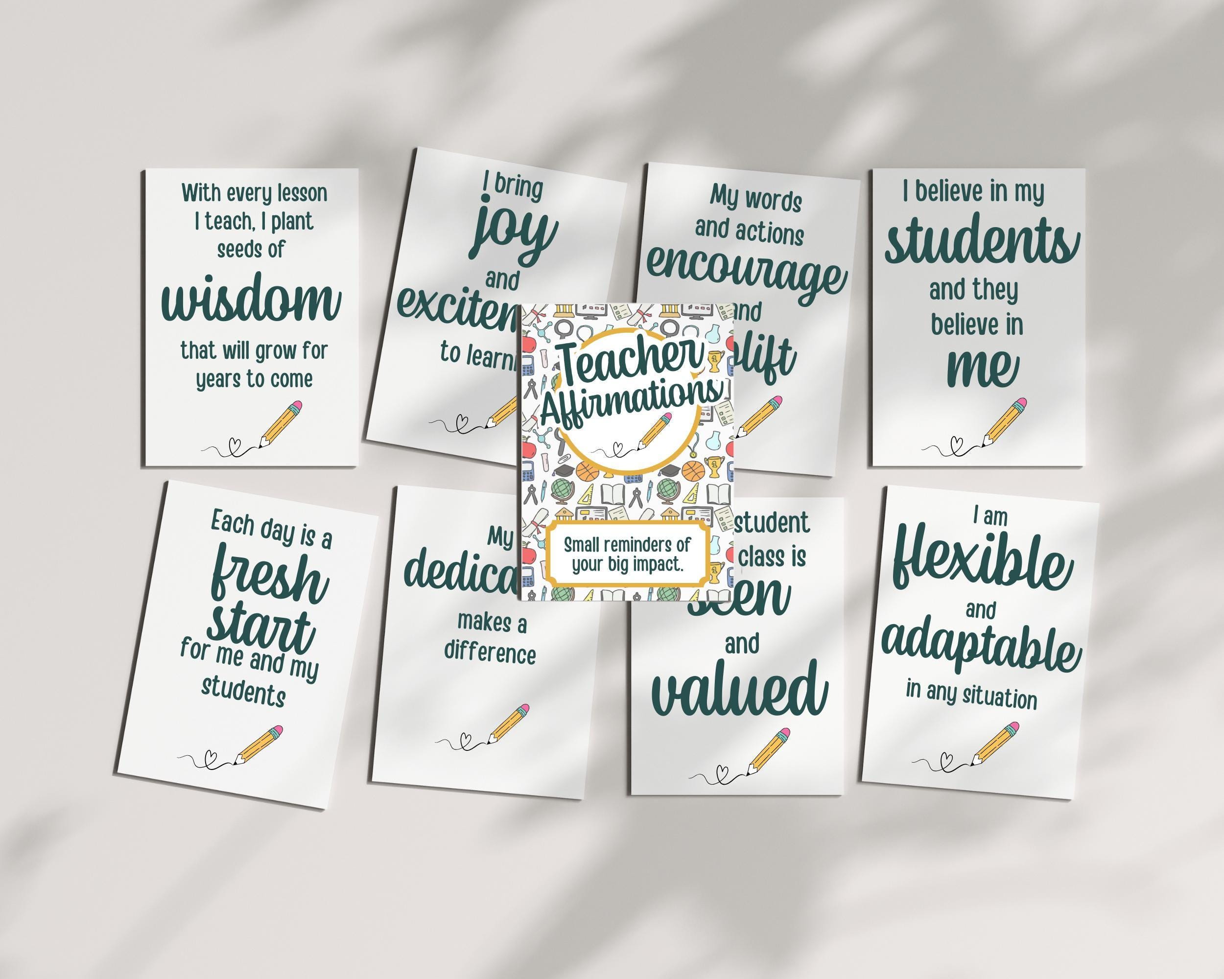 Teacher Affirmation Cards – Appreciation Gift for Teachers, Mindfulness ...