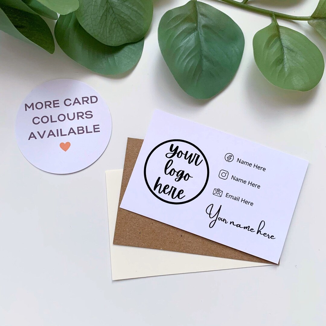 Business Cards Fully Custom & Can Be Personalised With Logo, Social ...