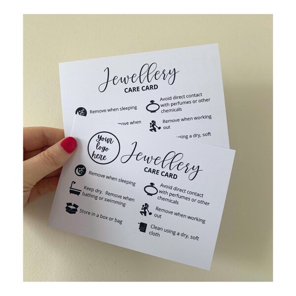 Jewelry Care Card - Etsy