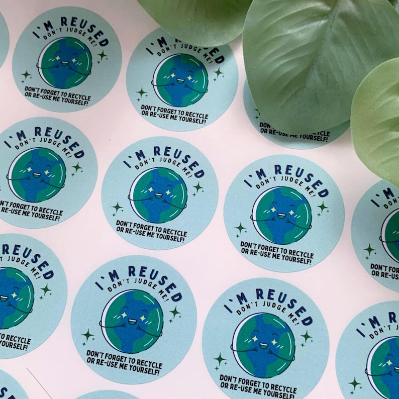Recycled Packaging Stickers – Earth Round Labels for Eco-friendly Small ...