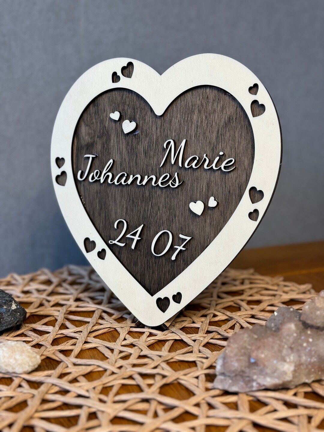 Heart-shaped Standee for Valentine's Day Customizable With Date and ...