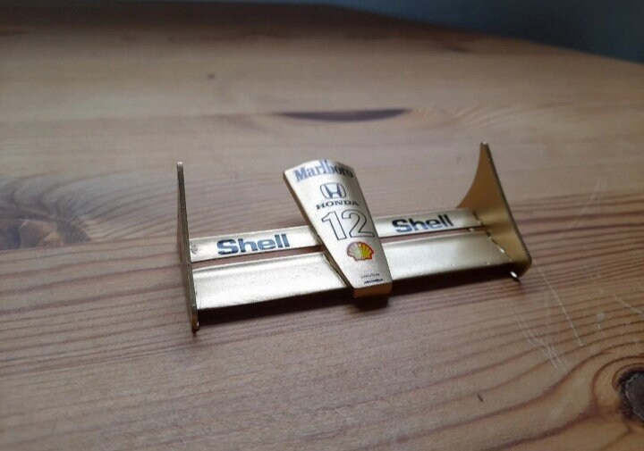 Ayrton Senna 1988 MP4/4 Mclaren Nose - Cone Diorama Gold Finish Metal ...