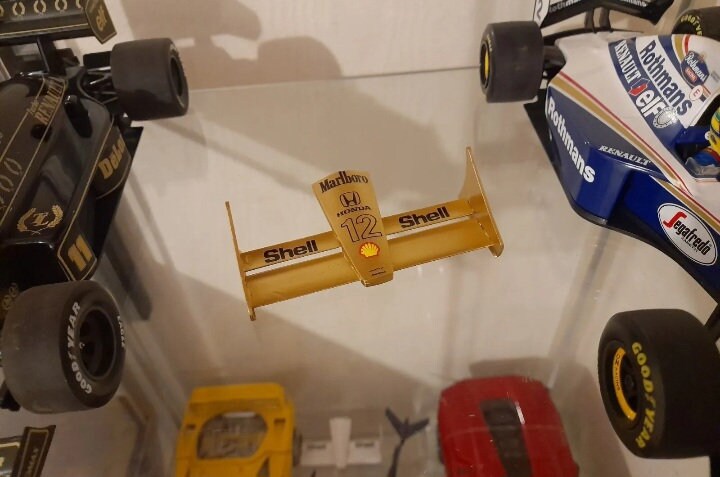 Ayrton Senna 1988 MP4/4 Mclaren Nose - Cone Diorama Gold Finish Metal ...