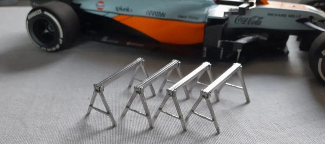 2x Pairs 1:18 Scale Model Car Display Stands F1 or Super Cars Made From ...