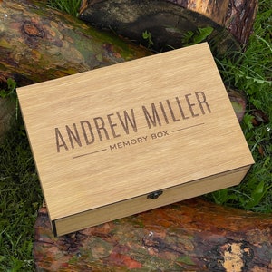 Personalized Wooden Name Box for Memories, Keepsake Christmas Gift ...