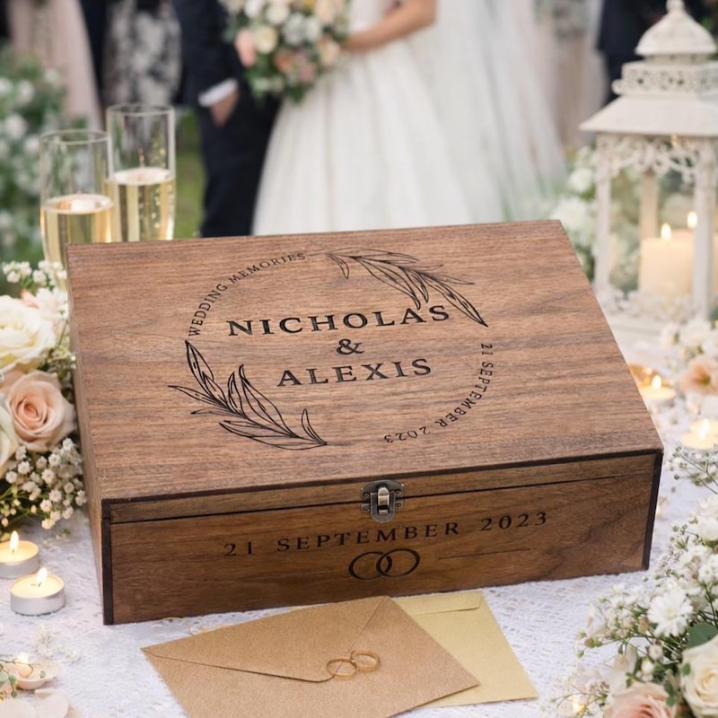Customized Wooden Card Box - Etsy UK