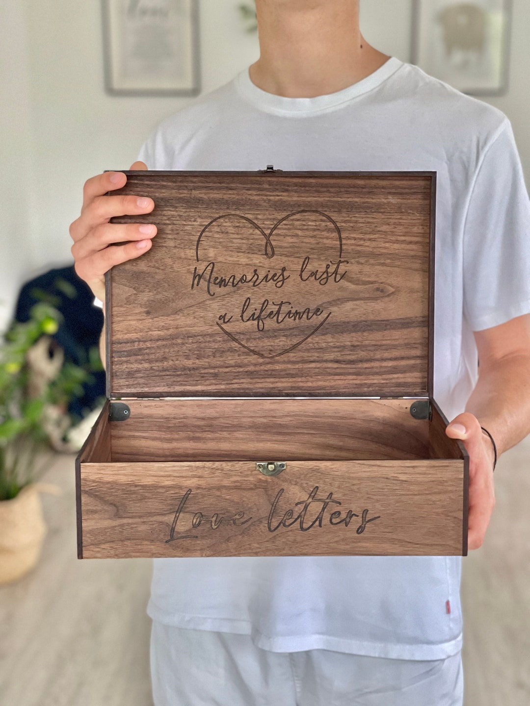 Love Letter Box Valentines Day Gift Box Personalized Small Wooden ...