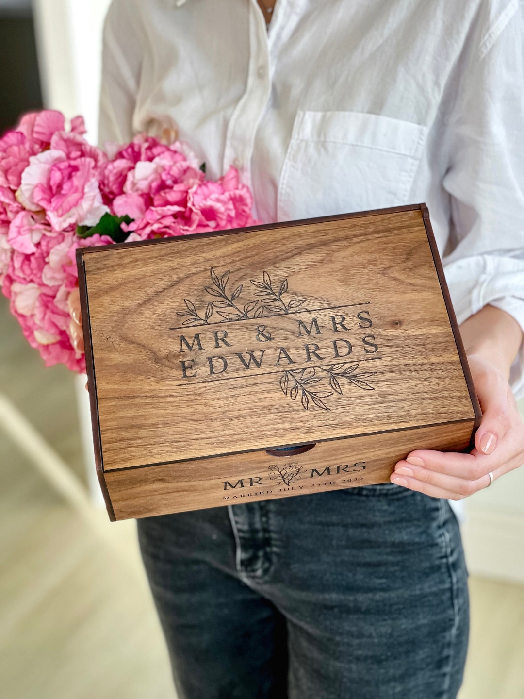 Custom Personalized Wooden Keepsake Box Wedding Card Box - Etsy