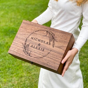 Custom Personalized Wooden Memory Keepsake Box - Wedding Card Box for ...
