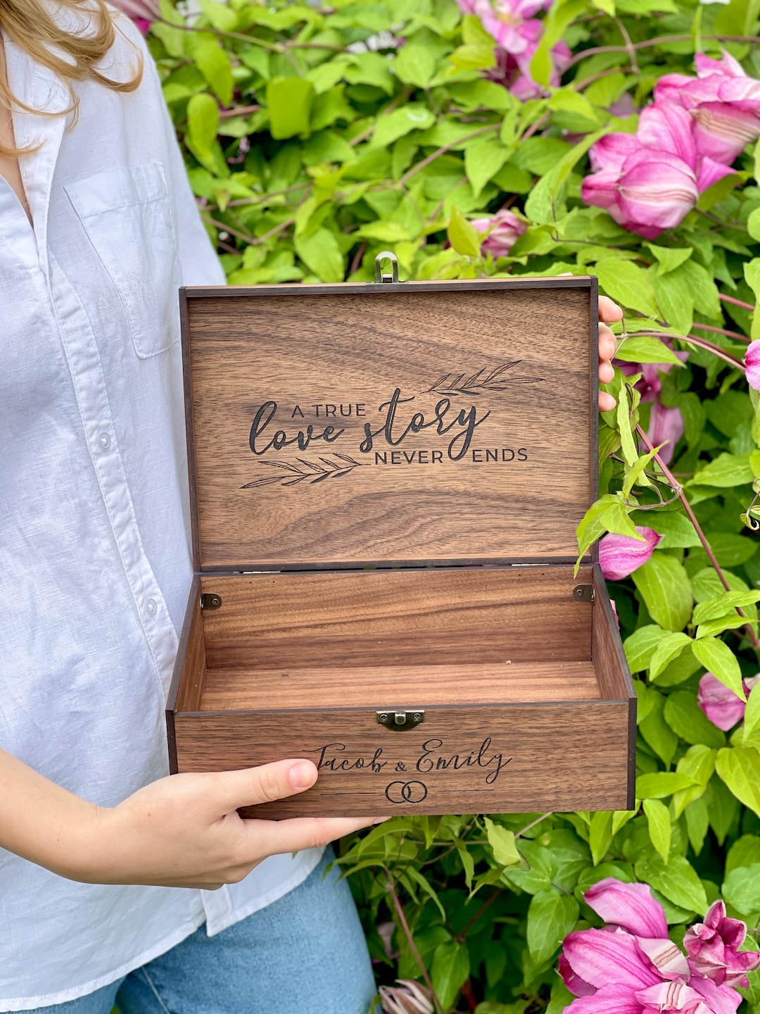 Wedding Wooden Card Box - Gift for Him, Her, Boyfriend, Girlfriend ...