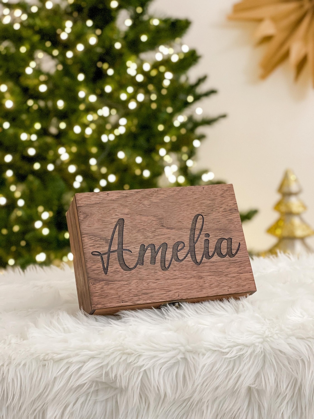 Memory Wooden Keepsake Box - Christmas Personalized Gift for Girlfriend ...