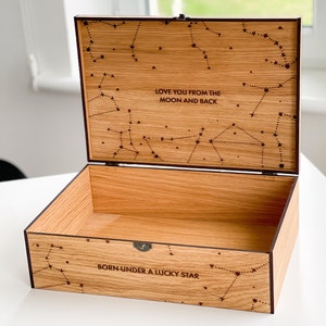 Personalized Baby Child Wooden Memory Keepsake Box - Gift for New Mum ...