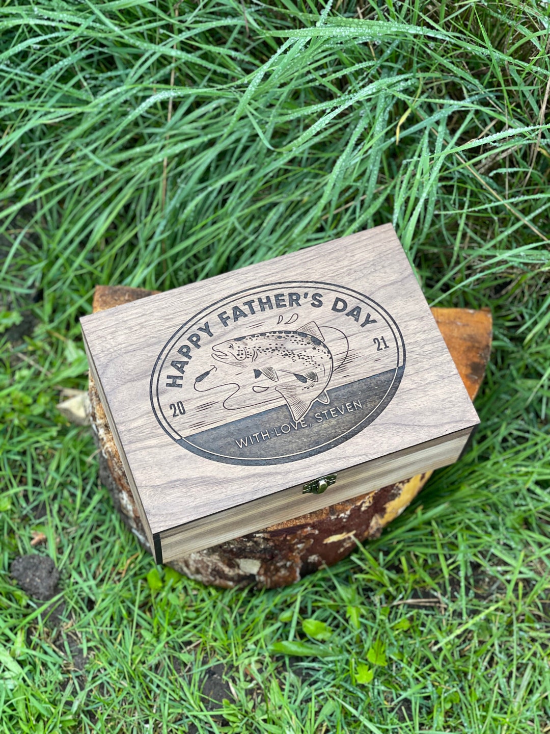 Personalize Wooden Box - Fathers Day Gift for Grandpa From Kids, Son ...