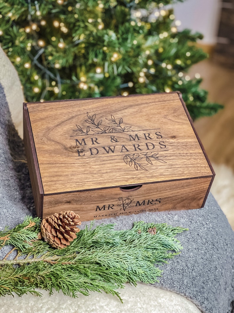Custom Personalized Wooden Keepsake Box Christmas T For Etsy