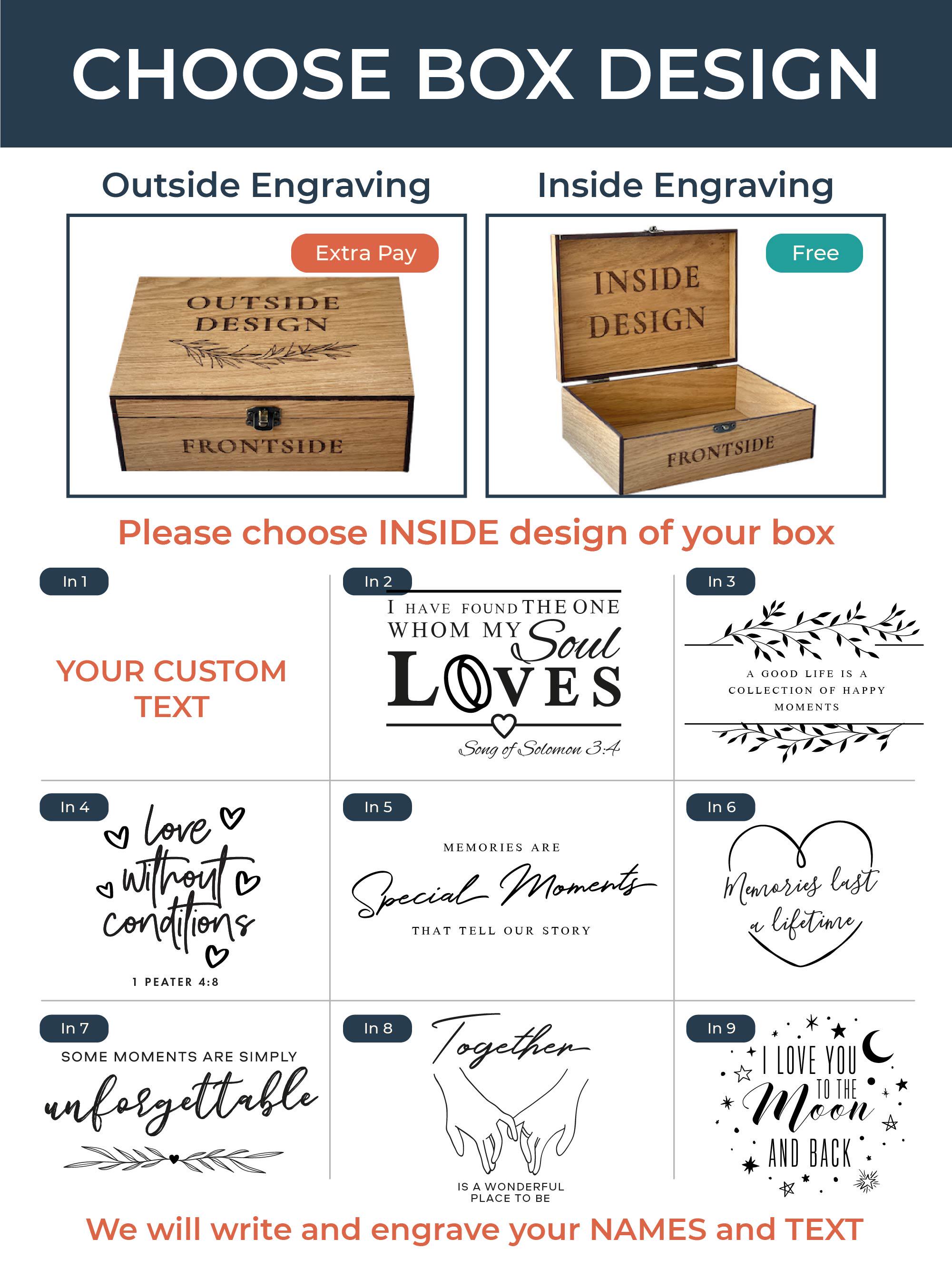 Personalized Memory, Wooden, Wedding Keepsake Box Anniversary Couple ...