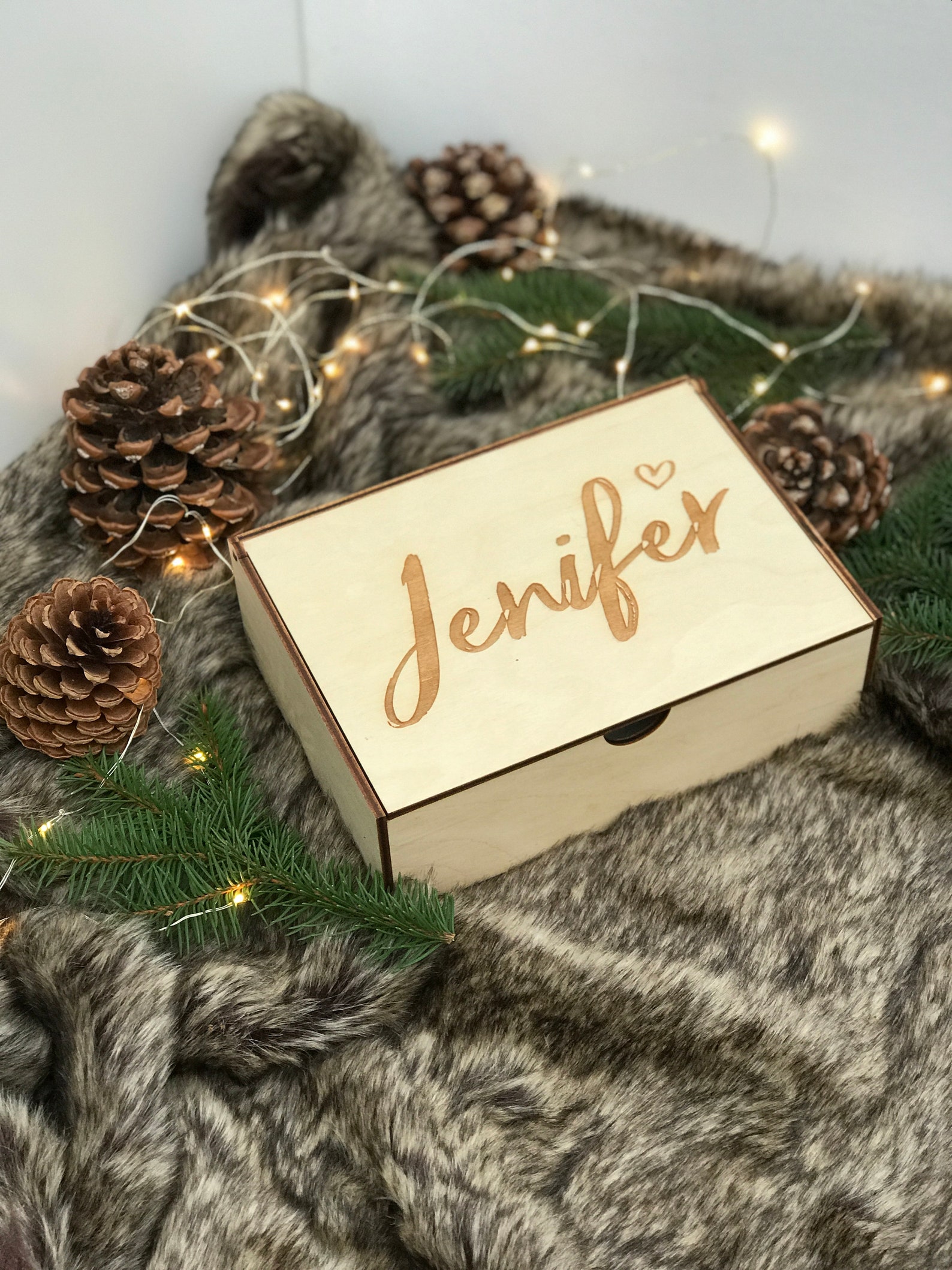 Memory Wooden Keepsake Box With Personalization Your - Etsy